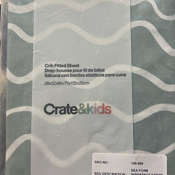 Crate&Barrel | Bedding | Crate And Kids Cribsheet Seafoam Green ...